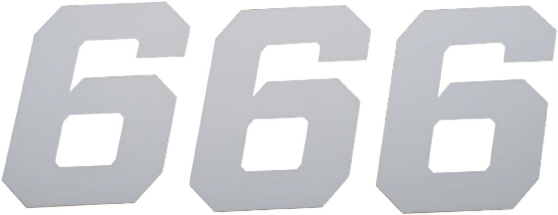 D'Cor Visuals 6" White Race Number 6 Decal 3 Pack (45-36-6) - Walmart.com