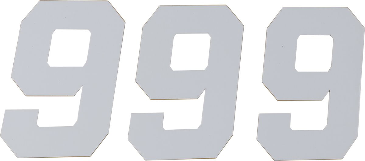 D'Cor Visuals 6" White Race Number 9 Decal 3 Pack (45-36-9) - Walmart.com