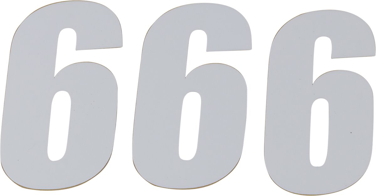 D'Cor Visuals 6" White SX Number 6 Decal 3 Pack (45-16-6) - Walmart.com