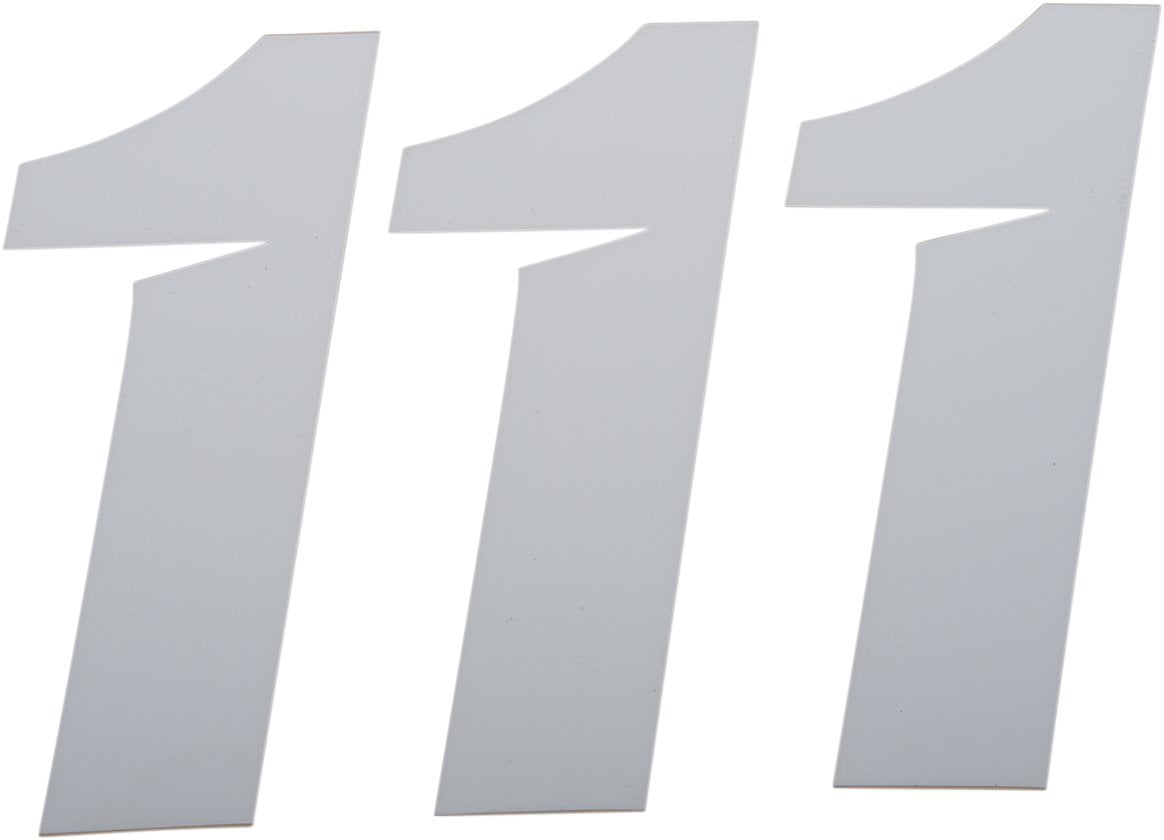 D'Cor Visuals 6" White Slash Number 1 Decal 3 Pack (45-30-1) - Walmart.com