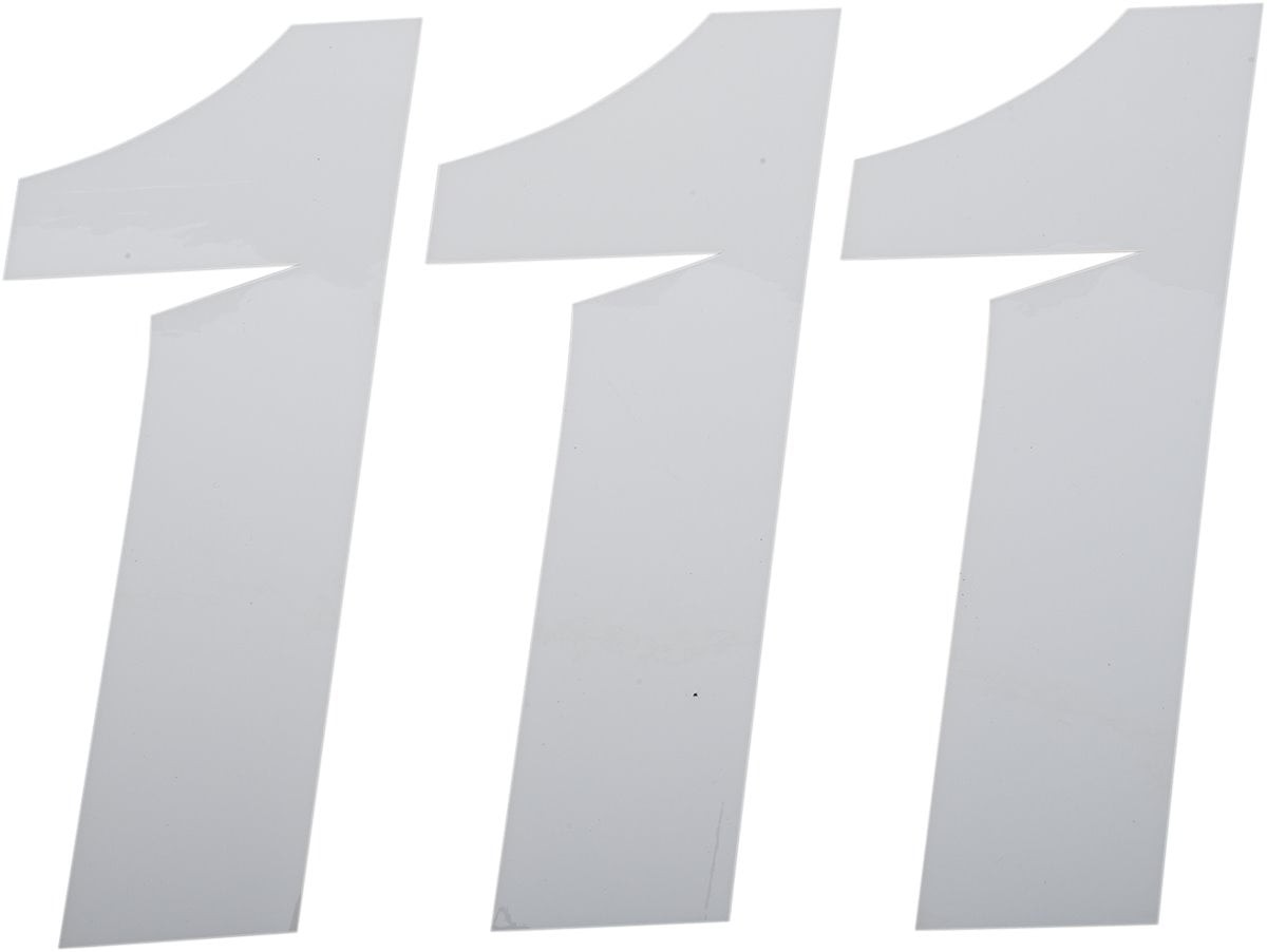 D'Cor Visuals 7" White Slash Number 1 Decal 3 Pack (45-32-1) - Walmart.com