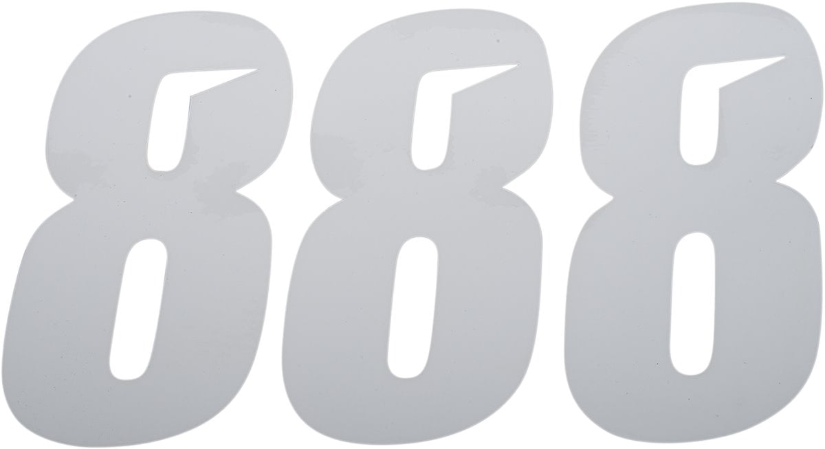 D'Cor Visuals 7" White Slash Number 8 Decal 3 Pack (45-32-8) - Walmart.com