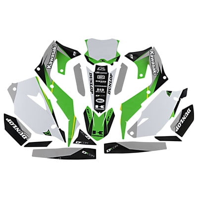 D'Cor Visuals Complete Graphics Kit Cor9 for Kawasaki, White Background ...