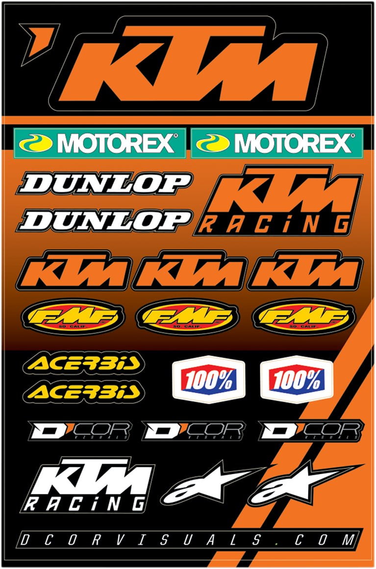 D'Cor Visuals KTM Racing Decal Sheet (40-30-102) - Walmart.com