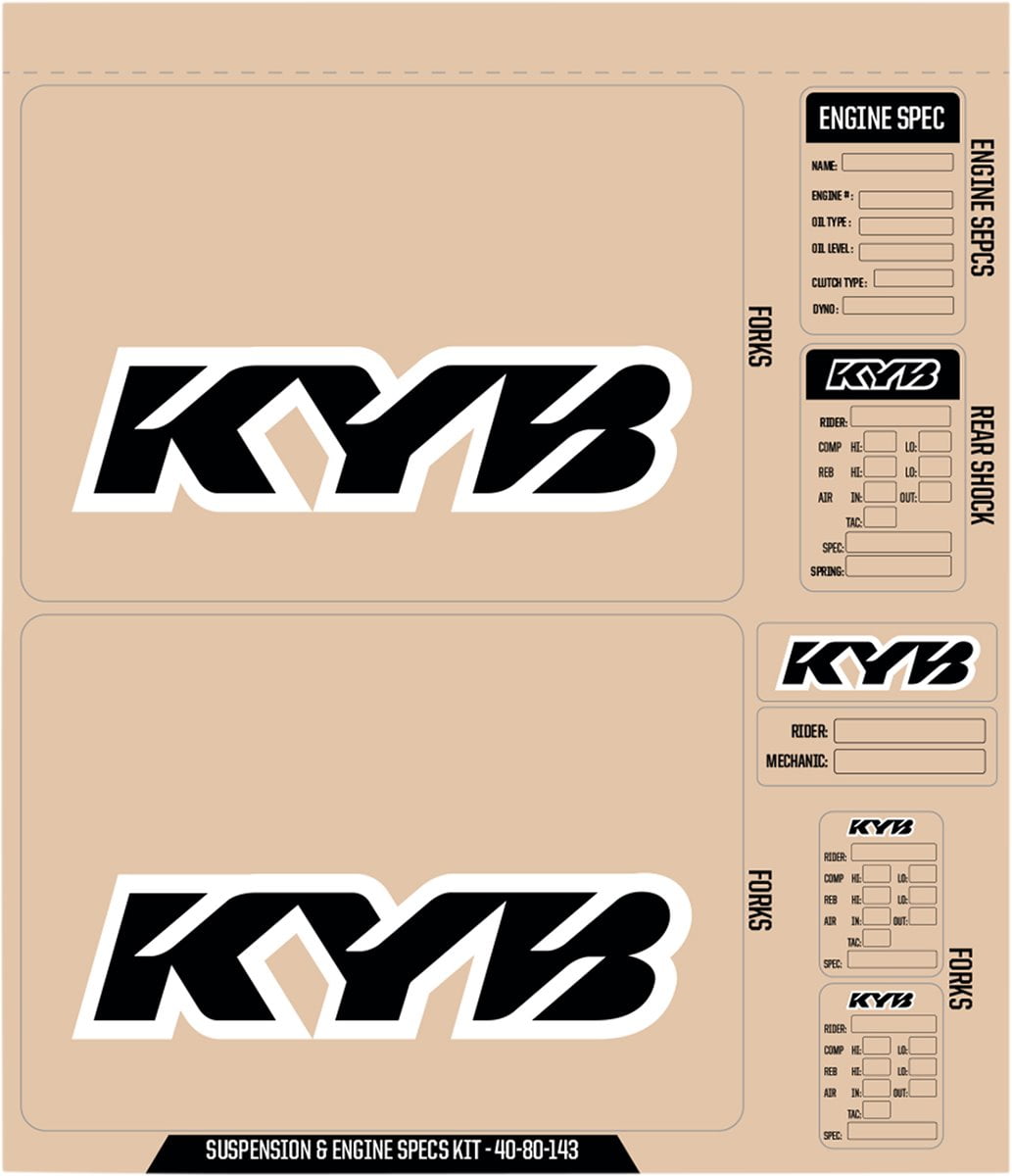D'Cor Visuals KYB Black Suspension & Engine Decal Kit (40-80-143 ...