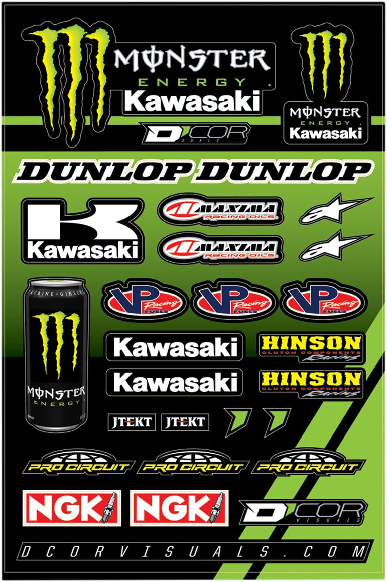 D'Cor Visuals Kawasak Monster Energy Decal Sheet (40-20-117) - Walmart.com