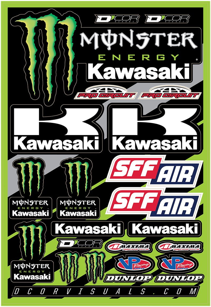 D'Cor Visuals Kawasaki Monster Energy Decal Sheet (40-20-116) - Walmart.com