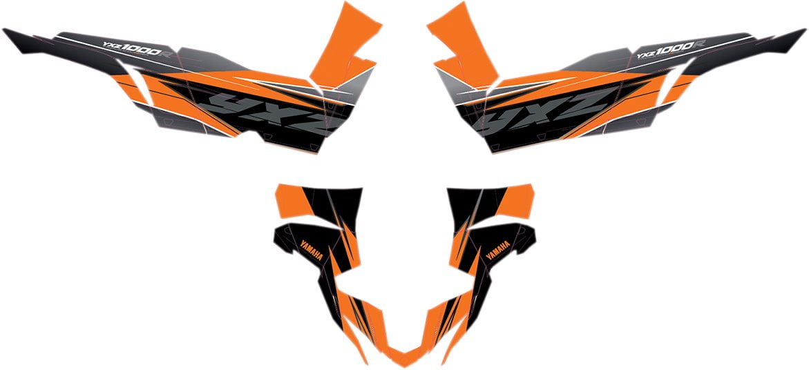 D'Cor Visuals Orange/Black Yamaha 2-Door Complete Graphics Kit (20-50 ...