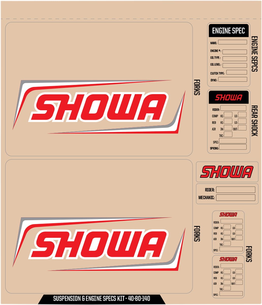 D'Cor Visuals Showa Red Suspension & Engine Decal Kit (40-80-140 ...