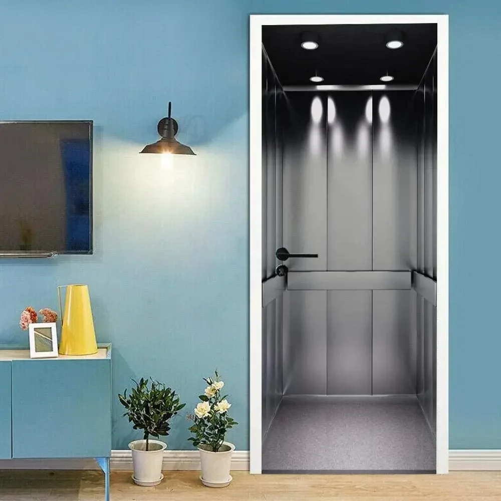 D Corridor Landscape Door Sticker Modern Architecture Decal Removable ...
