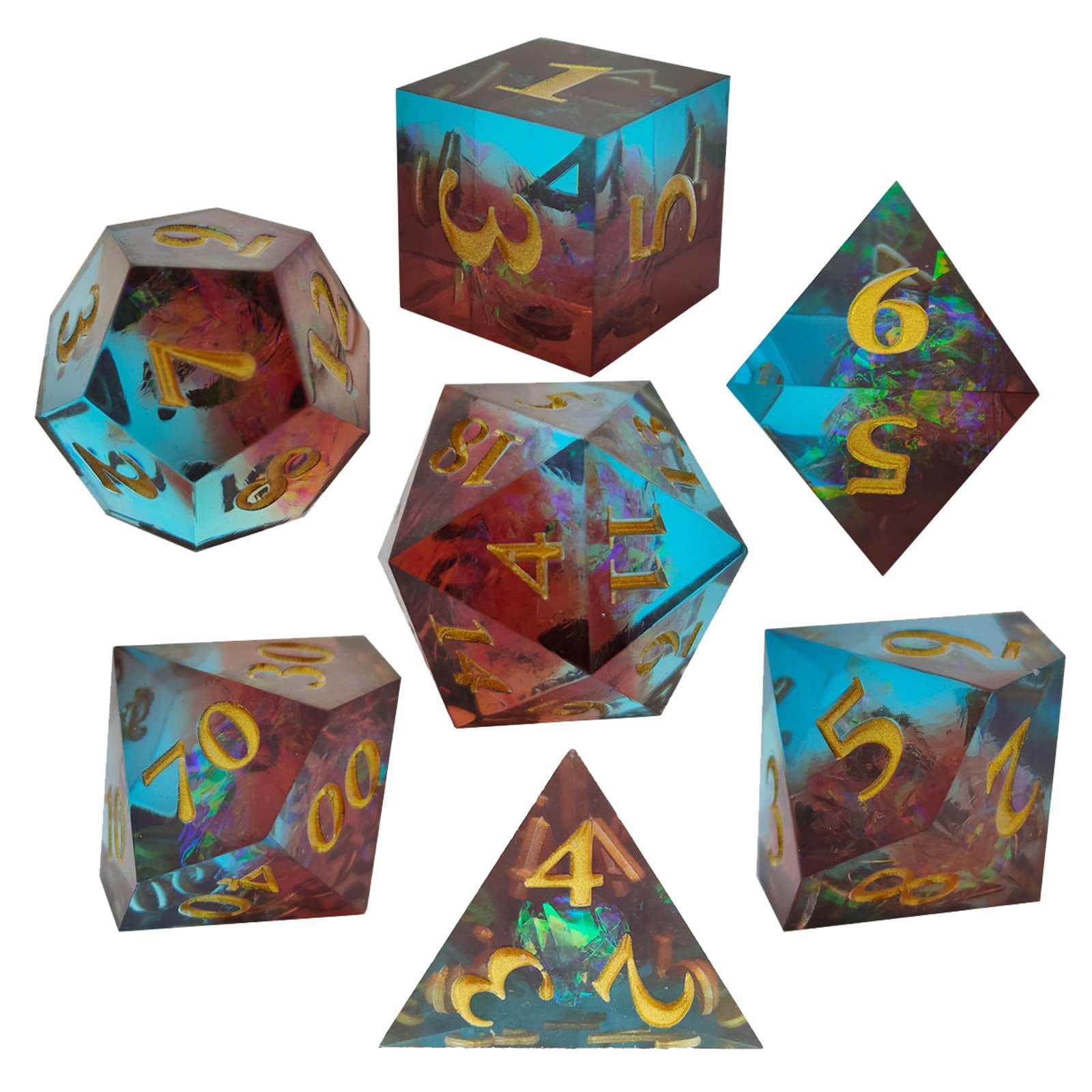 D&D DND Resin dice MMF7 Set, RPG Sharp dice polyhedral dice Set with ...