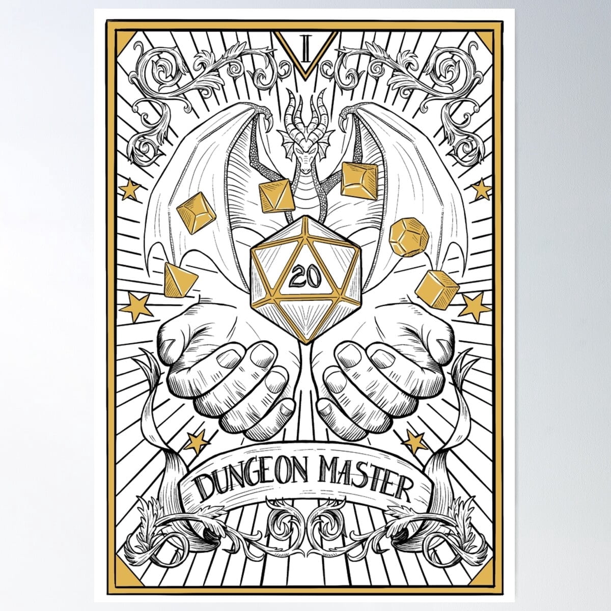 D&D Dungeon Master Tarot (Light) Poster Wall Art, UNFRAMED PAPER POSTER ...