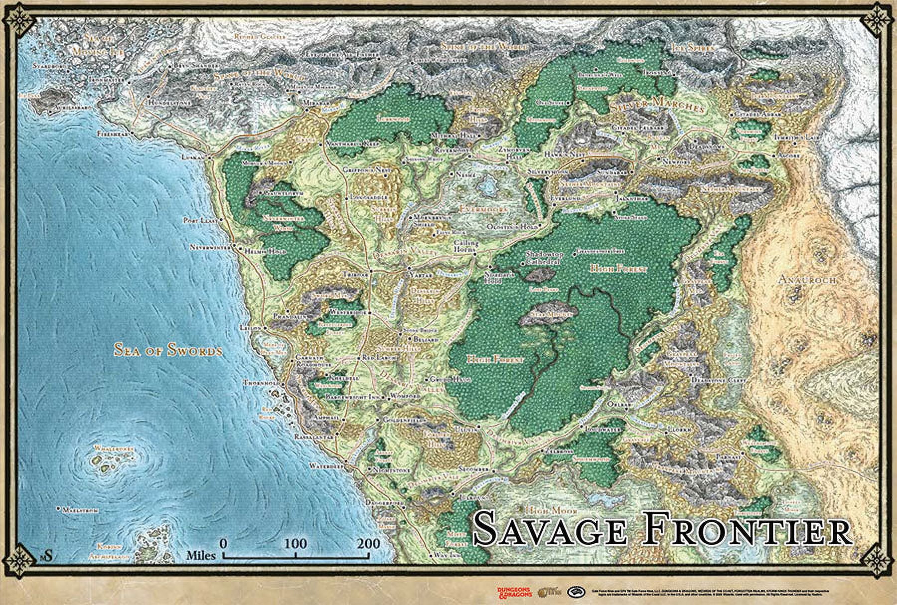 D&D: Forgotten Realms - Savage Frontier Map - Walmart.com