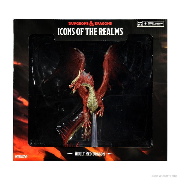 WizKids D&D Icons of the Realms, Adult Red Dragon Miniatures, Winged ...