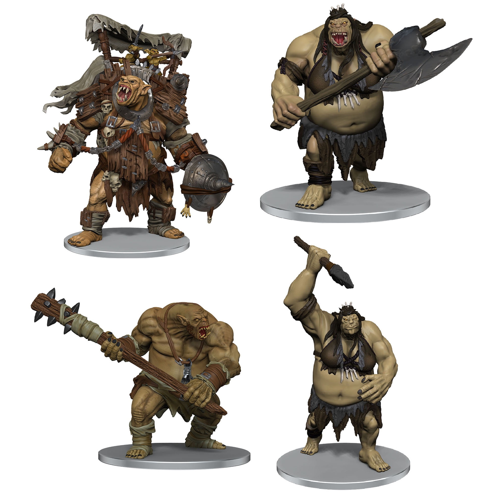 WizKids D&D Icons of the Realms, Ogre Warband Pre-Painted Miniatures, 4 ...