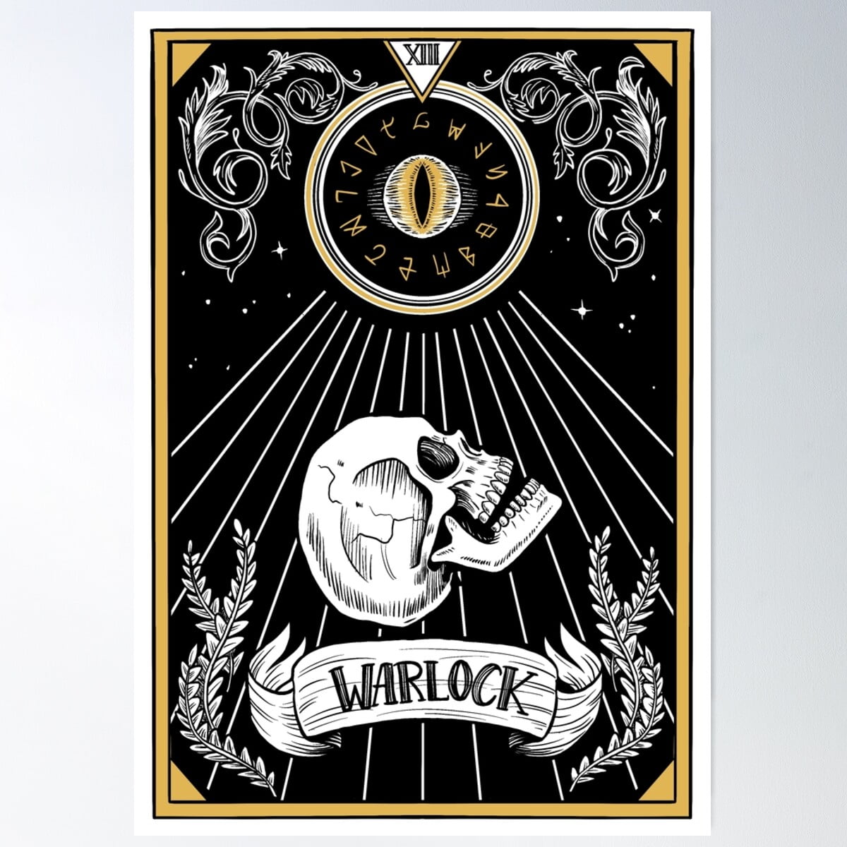 D&D Warlock Tarot Poster Wall Art, Modern Wall Decor For Living Room ...