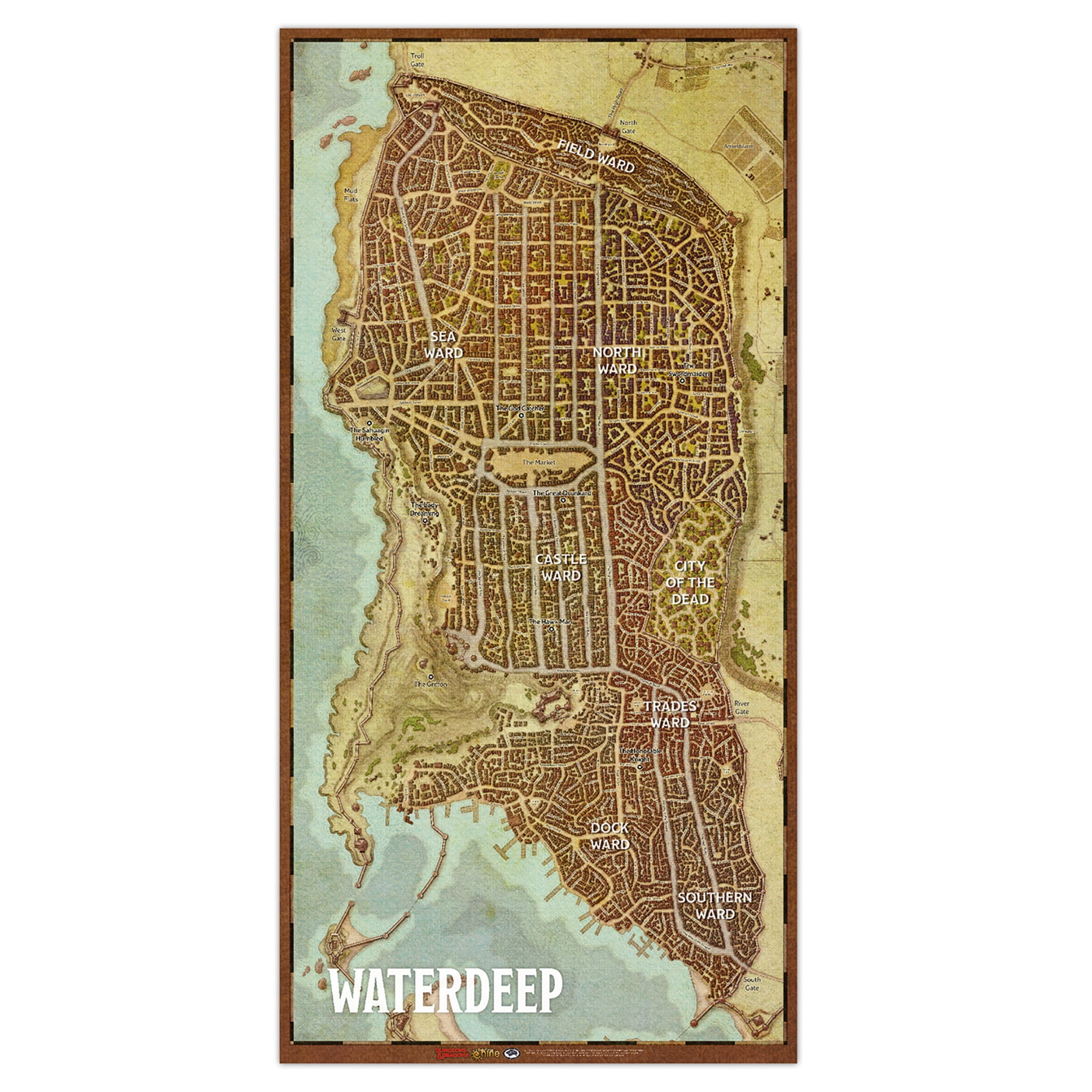 D&D: Waterdeep City Map - 20"x 40" - GF9's Official Dungeons & Dragons ...