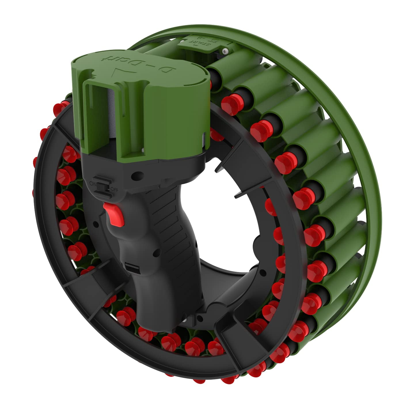 D-DART Twin-Tornado Motorized Blaster Toy -- Rapid Fire, 56 Darts ...