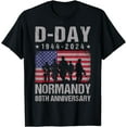 D-Day 80th Anniversary 1944-2024 Normandy US Flag D Day T-Shirt ...