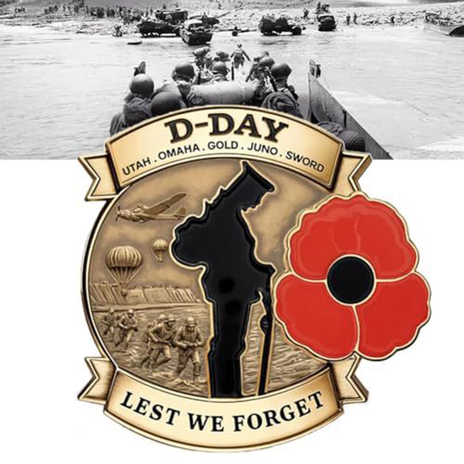 D Day Commemorative Badge - 80th Anniversary Memorial Pin Honoring ...