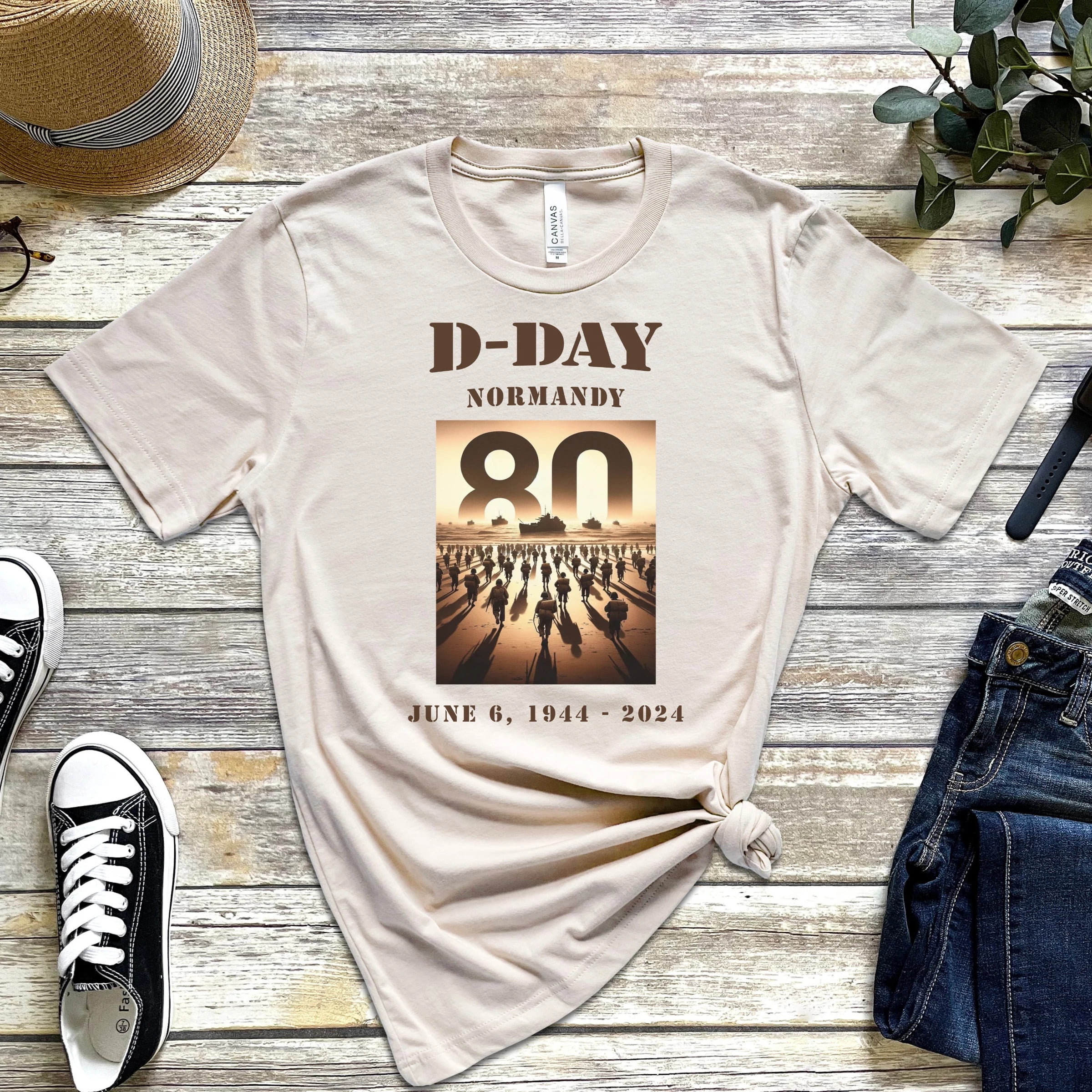 D-Day Normandy 80th Anniversary T-Shirt - Military History Tee ...