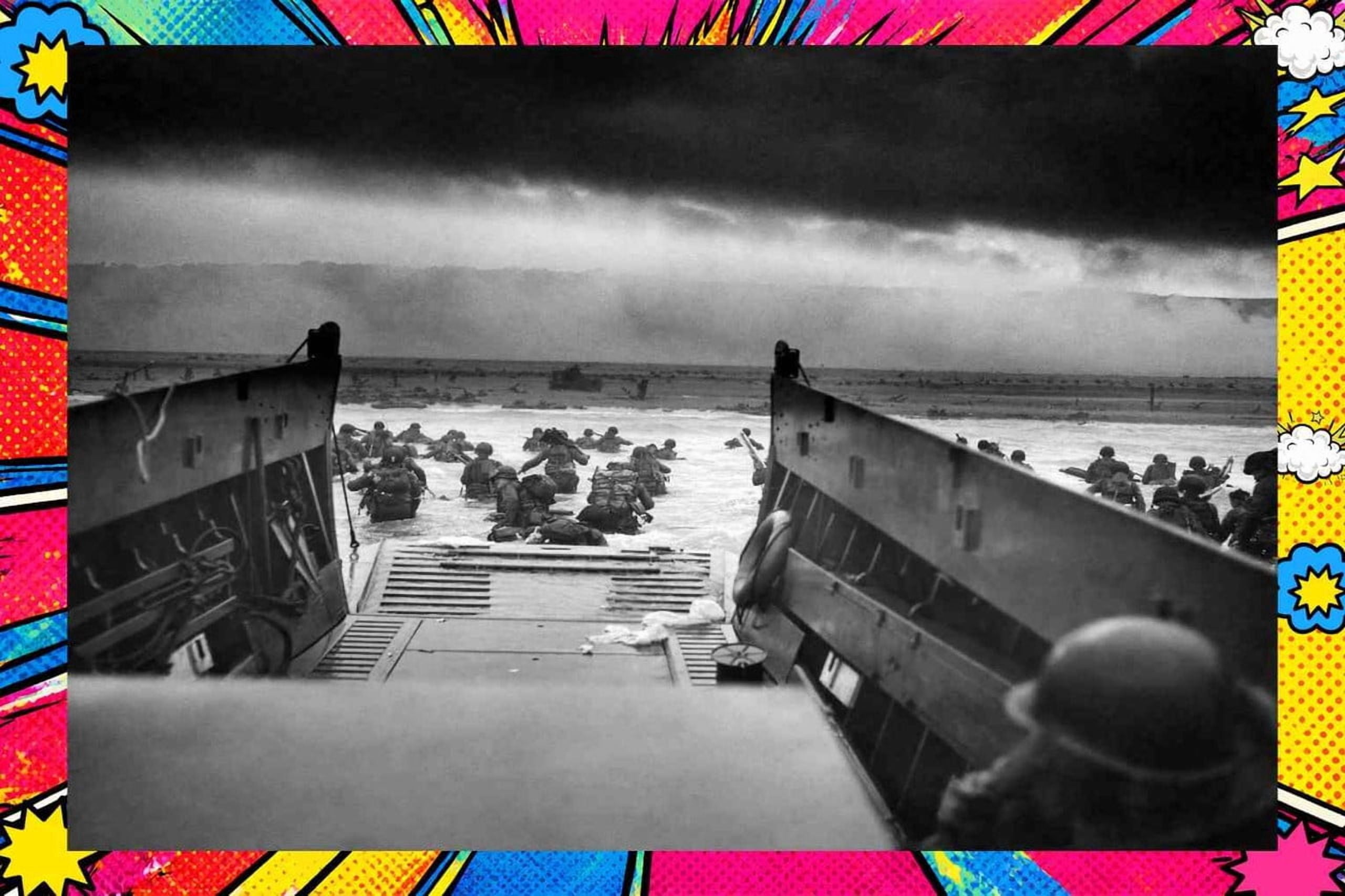 D-Day Omaha Beach Landing World War WWII - Pop Art Edition | 24x36 Inch ...