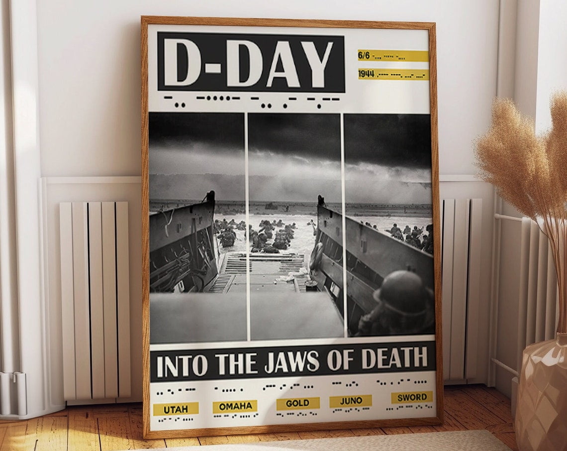 D-Day Poster Wwii Exhibition Poster Of D Day Landings - Vintage Art ...