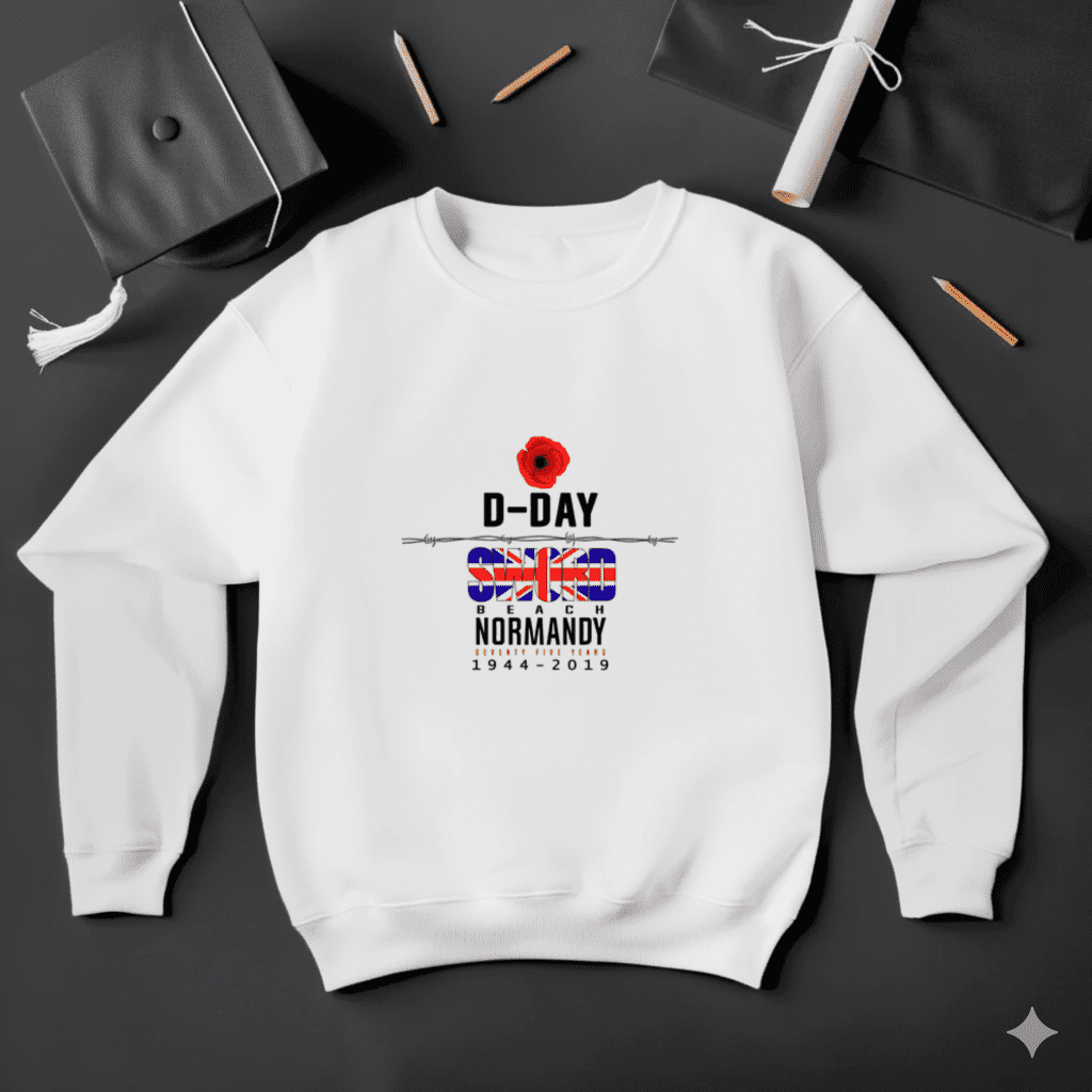 D Day Sword Beach 75th Anniversary Veteran Tribute Graphic Sweatshirt ...