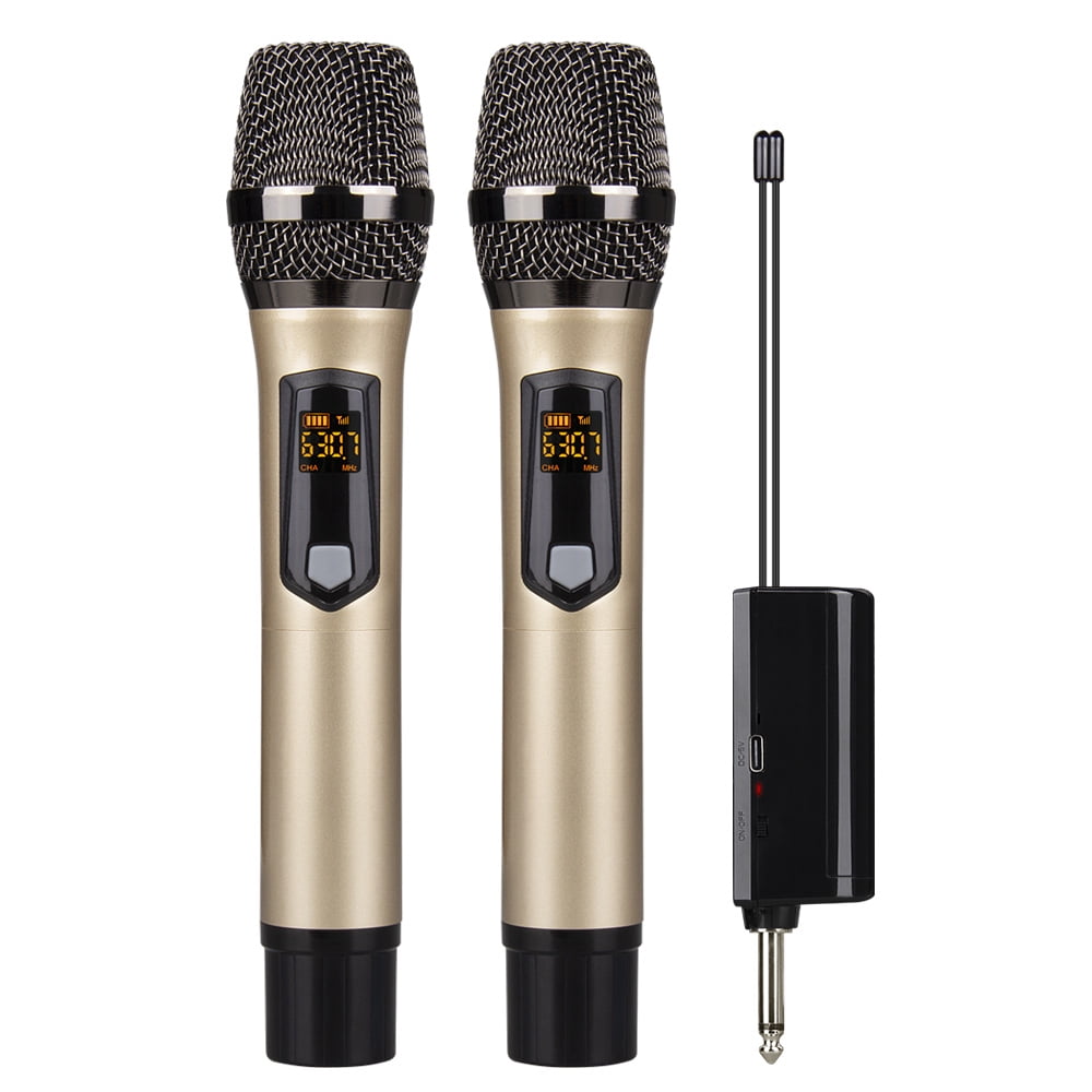D Debra Wireless Microphone System Audio Dual Cordless Dynamic Handheld ...