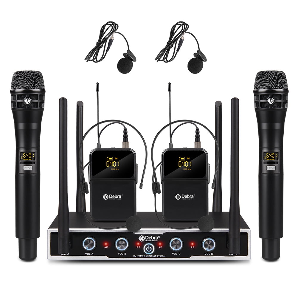 D Debra Audio Pro DU4004 UHF 4*16 Channel Wireless Microphone System ...