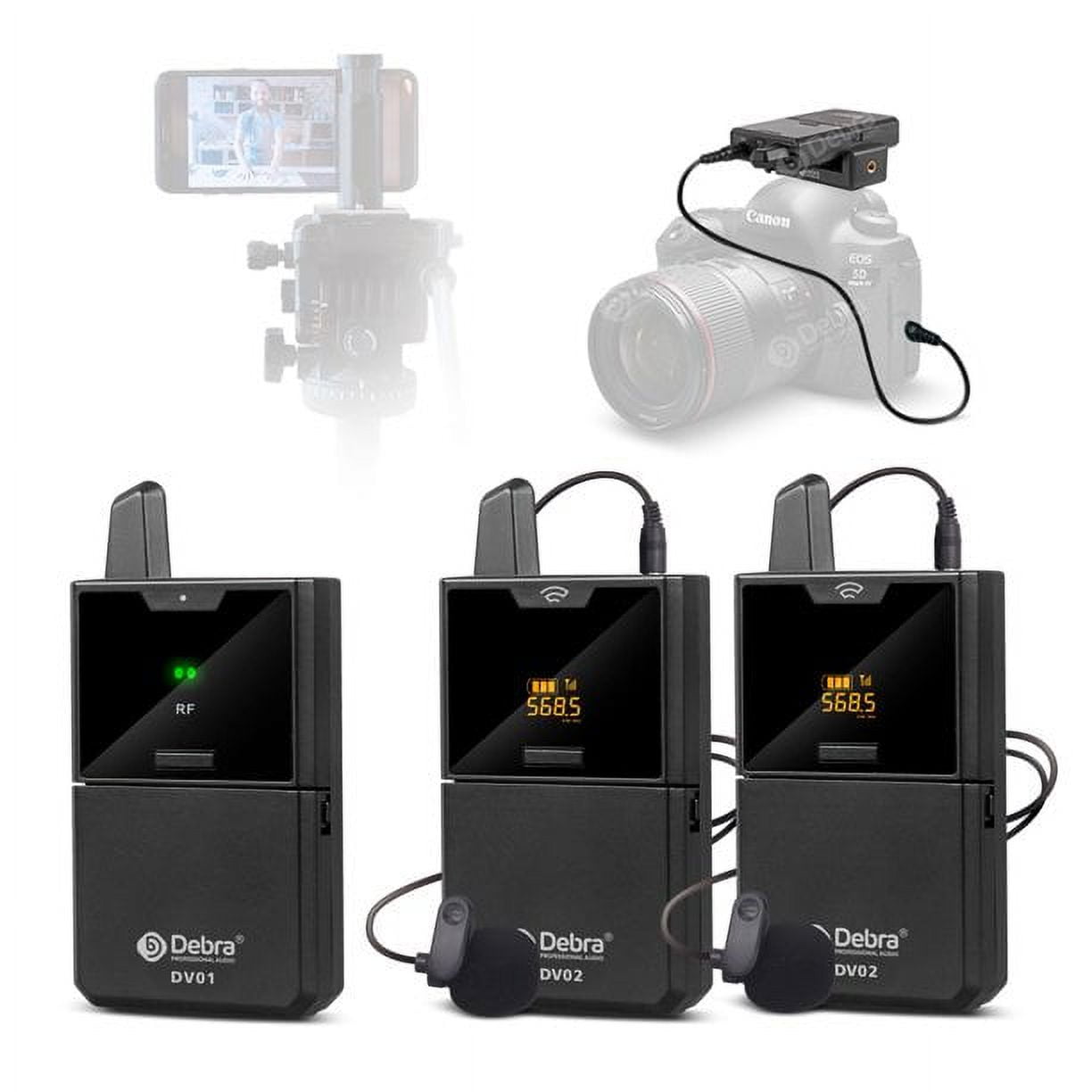 D Debra New Version DV Series UHF Wireless Lavalier Microphone with ...