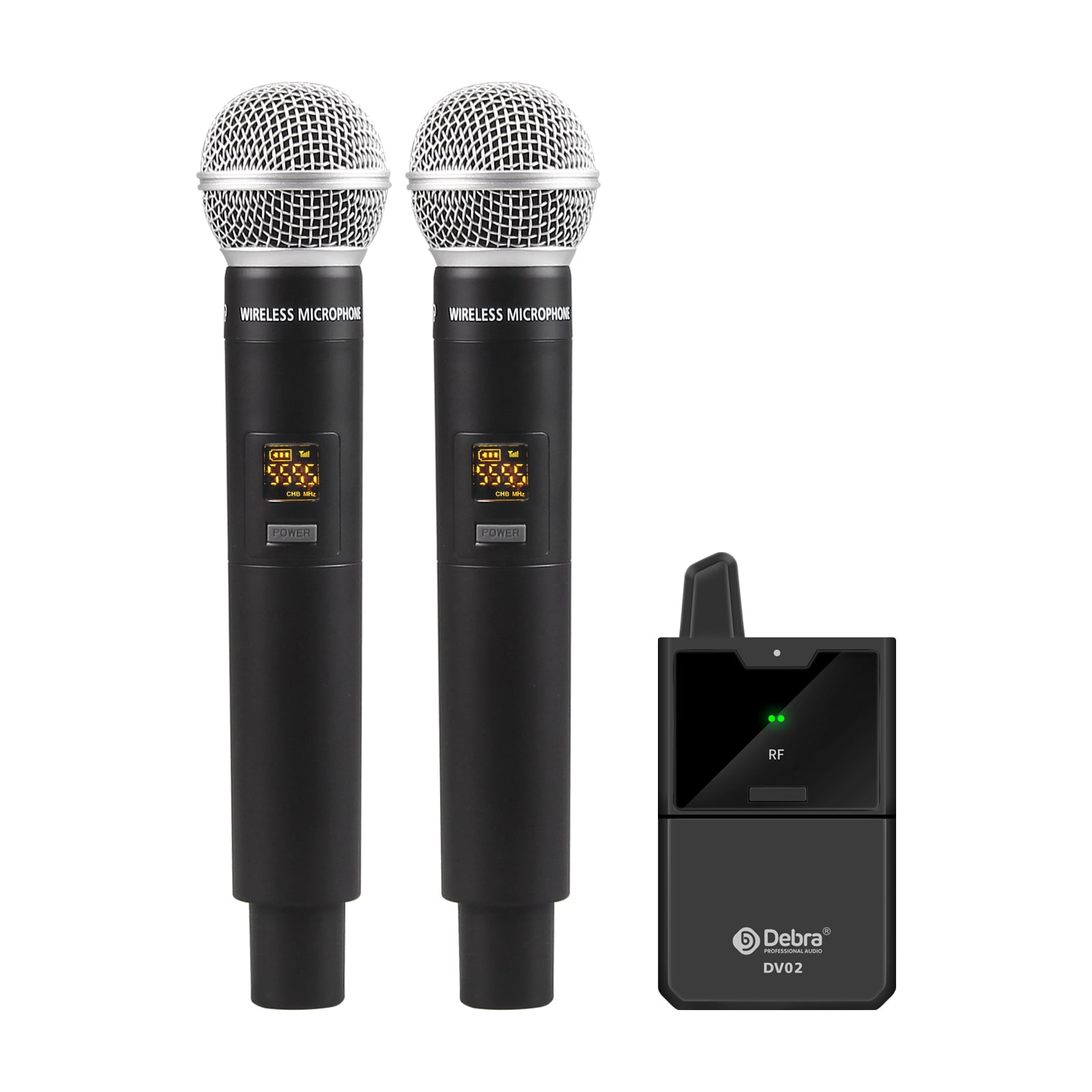 D Debra Wireless Microphone System DV-02H UHF 2-Channel Wireless ...