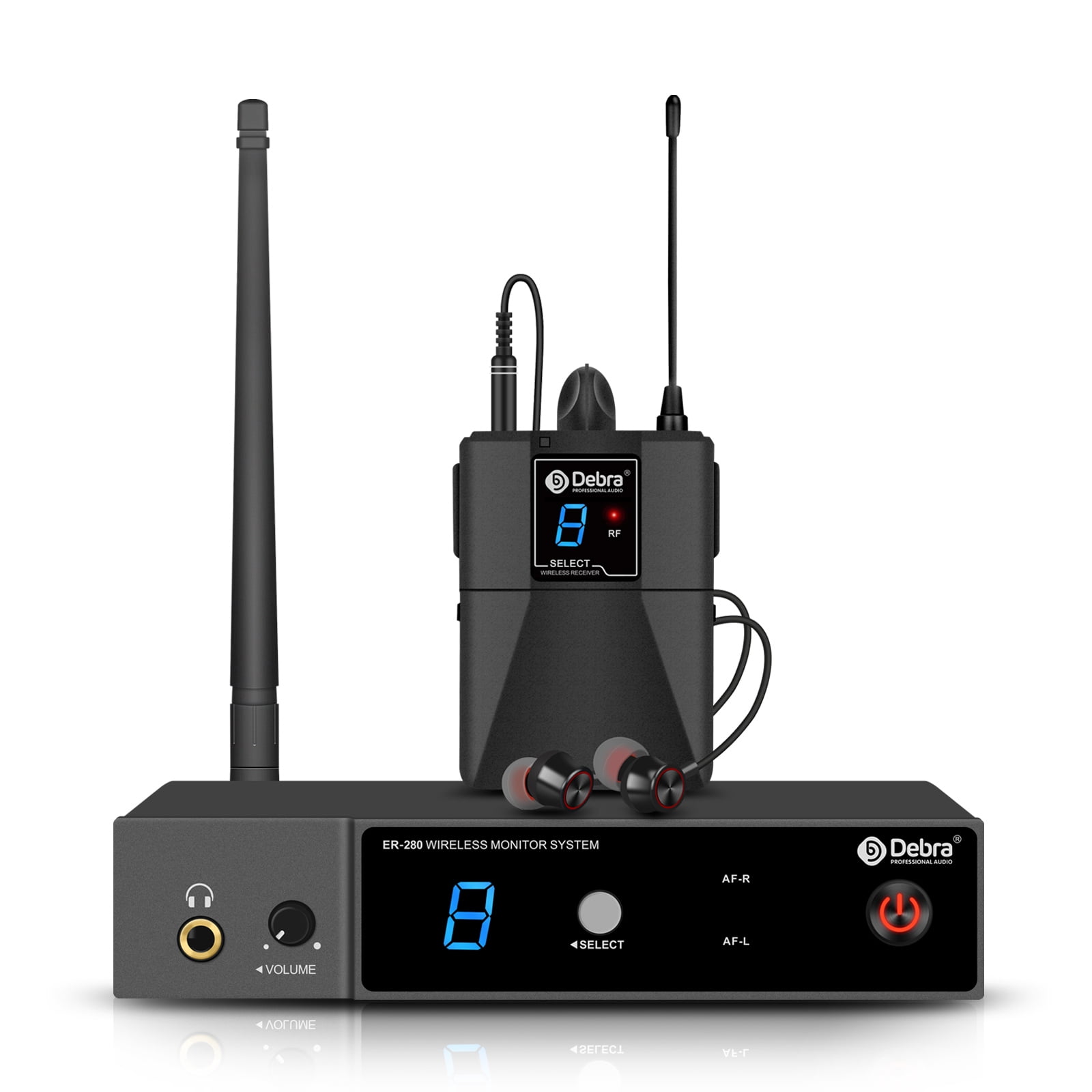 D Debra ER-280 UHF Wireless In-Ear Monitor System, Metal Transmitter ...