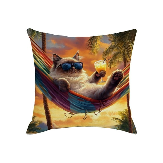 D Decorative Linen Pillow Cover, Cute Print Pillowcase With Hidden ...