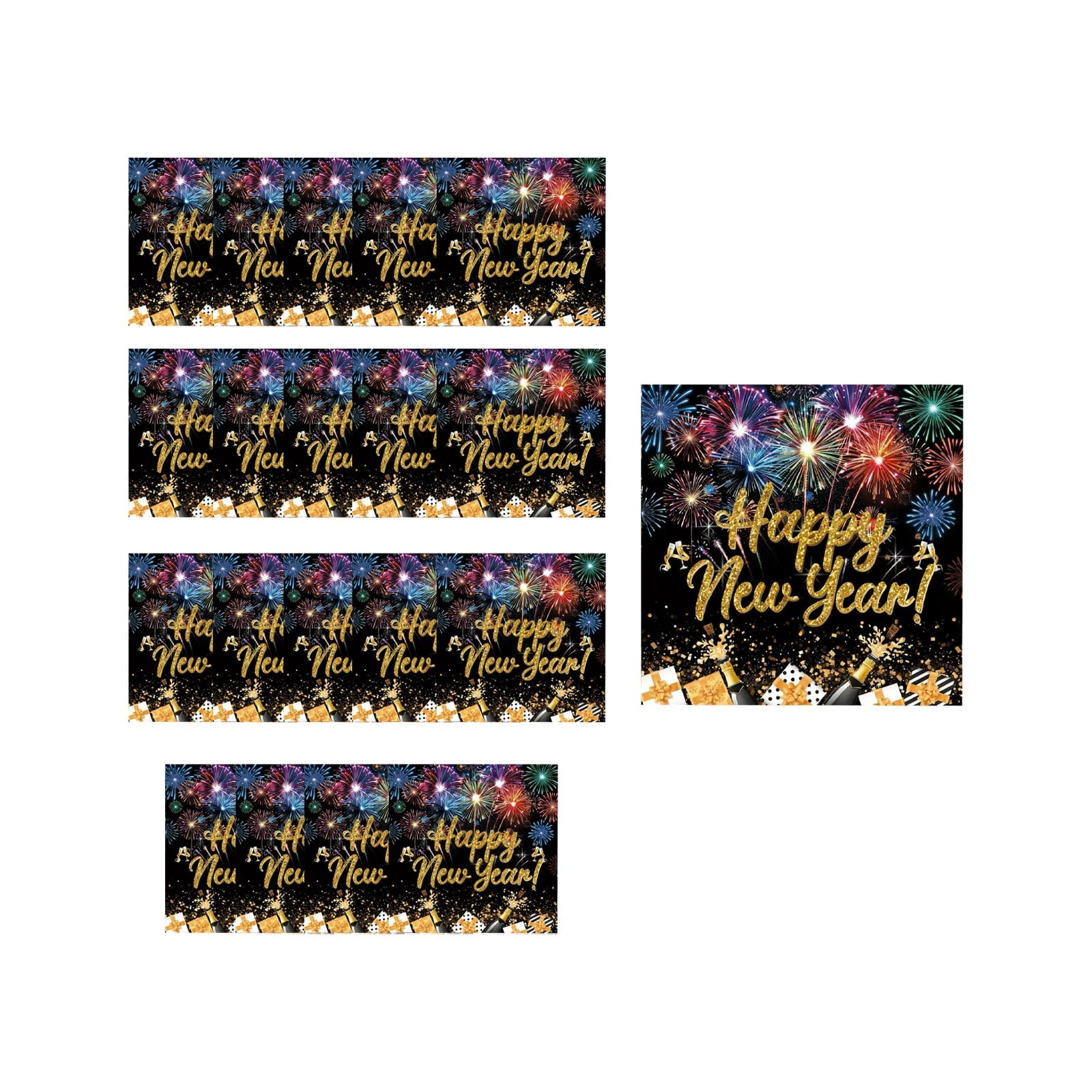 D Disposable Party Napkins Black Gold Colorful 2026 Happy New Year ...