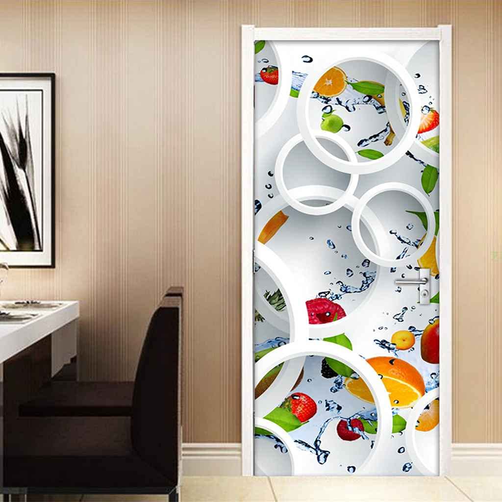 D Door Stickers Colorful Fruit Candy Door Poster Wall Art Mural Decals ...