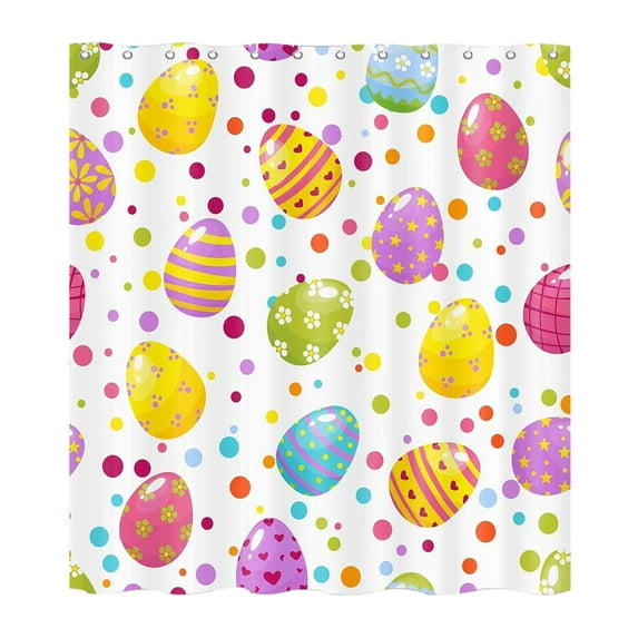 D Easter Bath Curtain Polyester Fabric Waterproof Shower Linen No-Drill ...