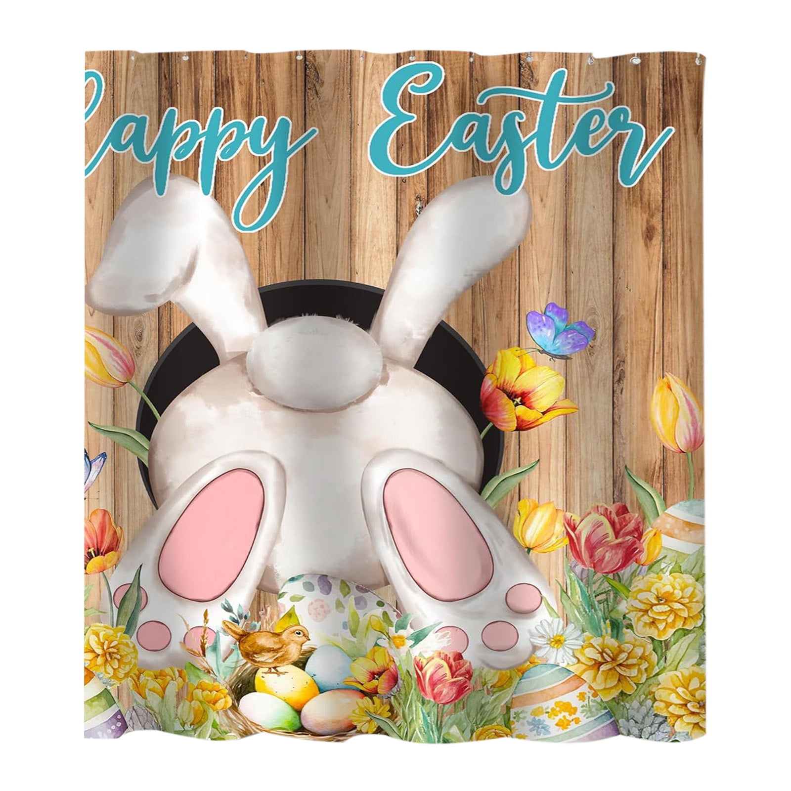 D Easter Themed Bath Curtain Featuring High-Grade Polyester Fabric And ...