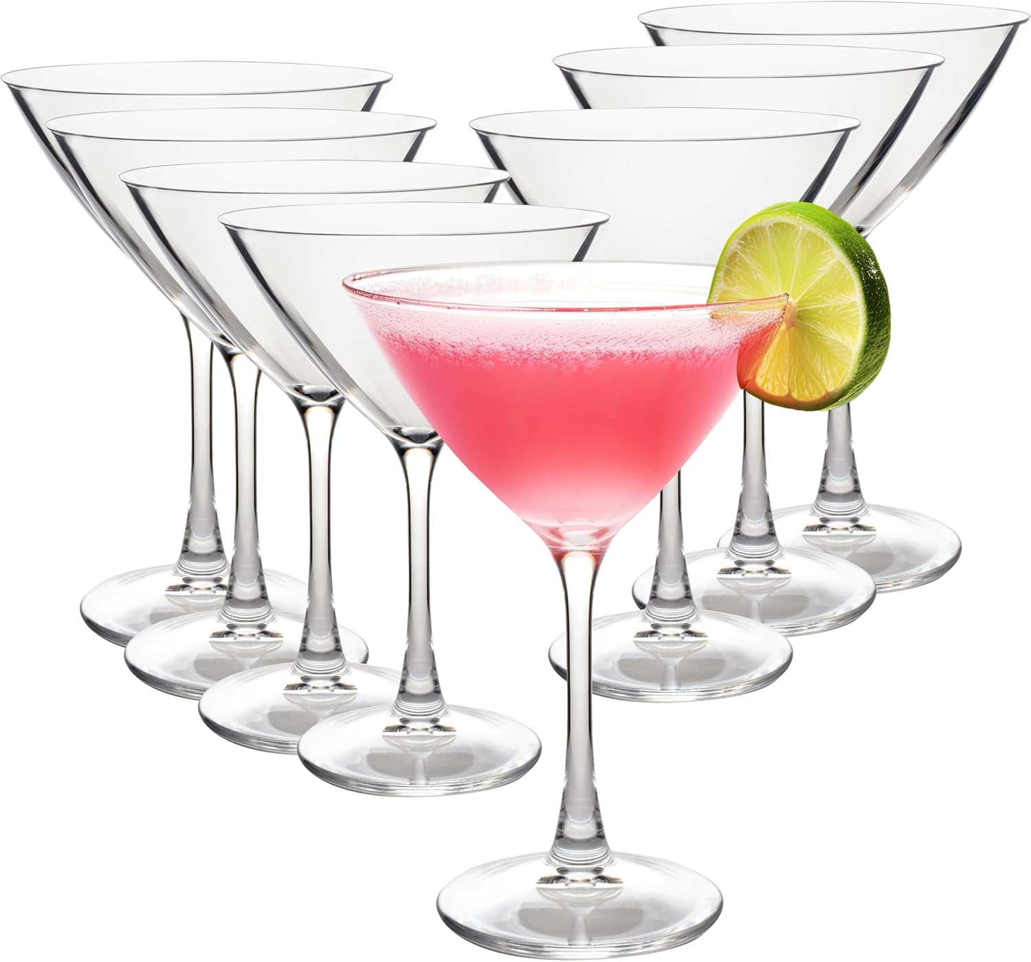 D'Eco Unbreakable Martini Glasses (Set of 8, 9 oz Tritan Glassware ...
