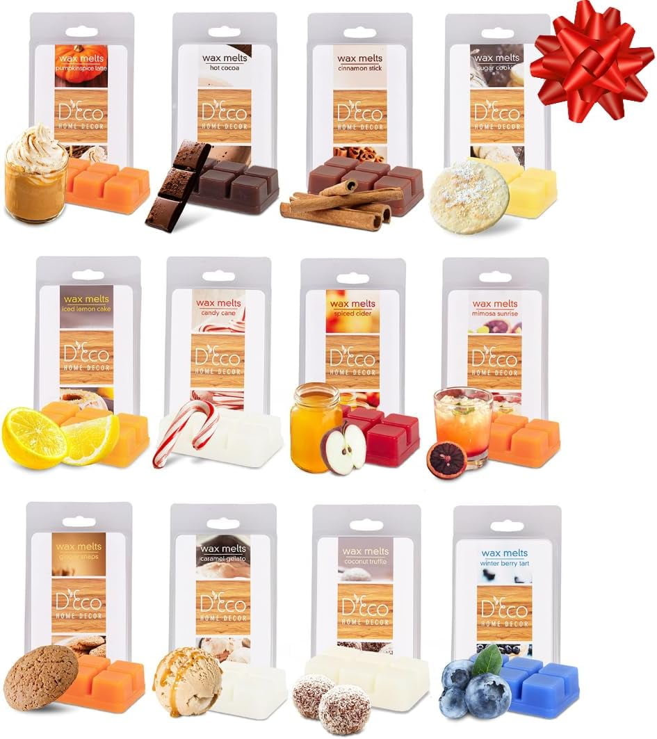 Fall & Winter Wax Melts - 12 Scents (2.5oz) - Mimosa, Coconut, Lemon ...