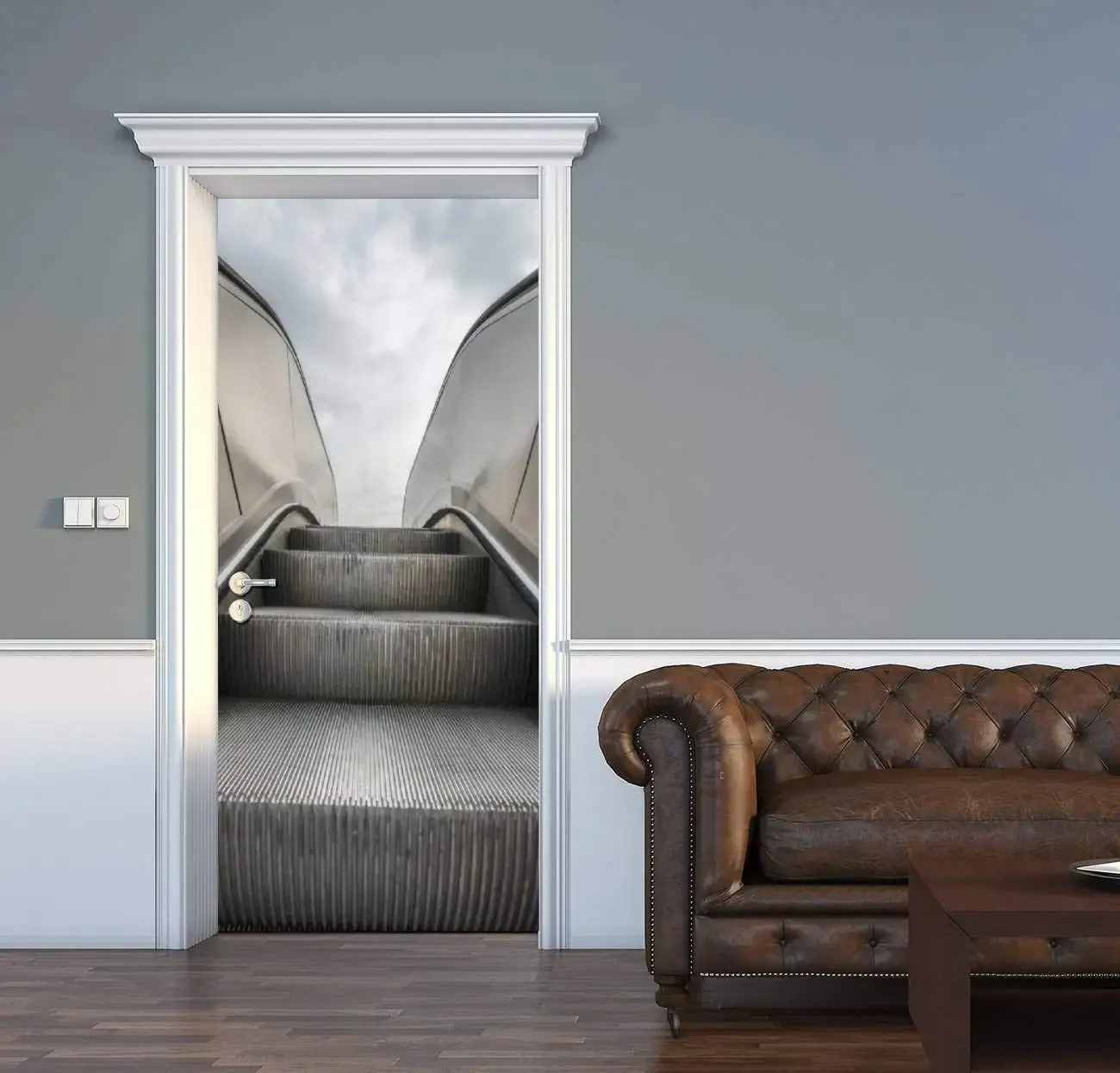 D Elevator Buttons Panel with Brushed Metal Texture Background Door ...
