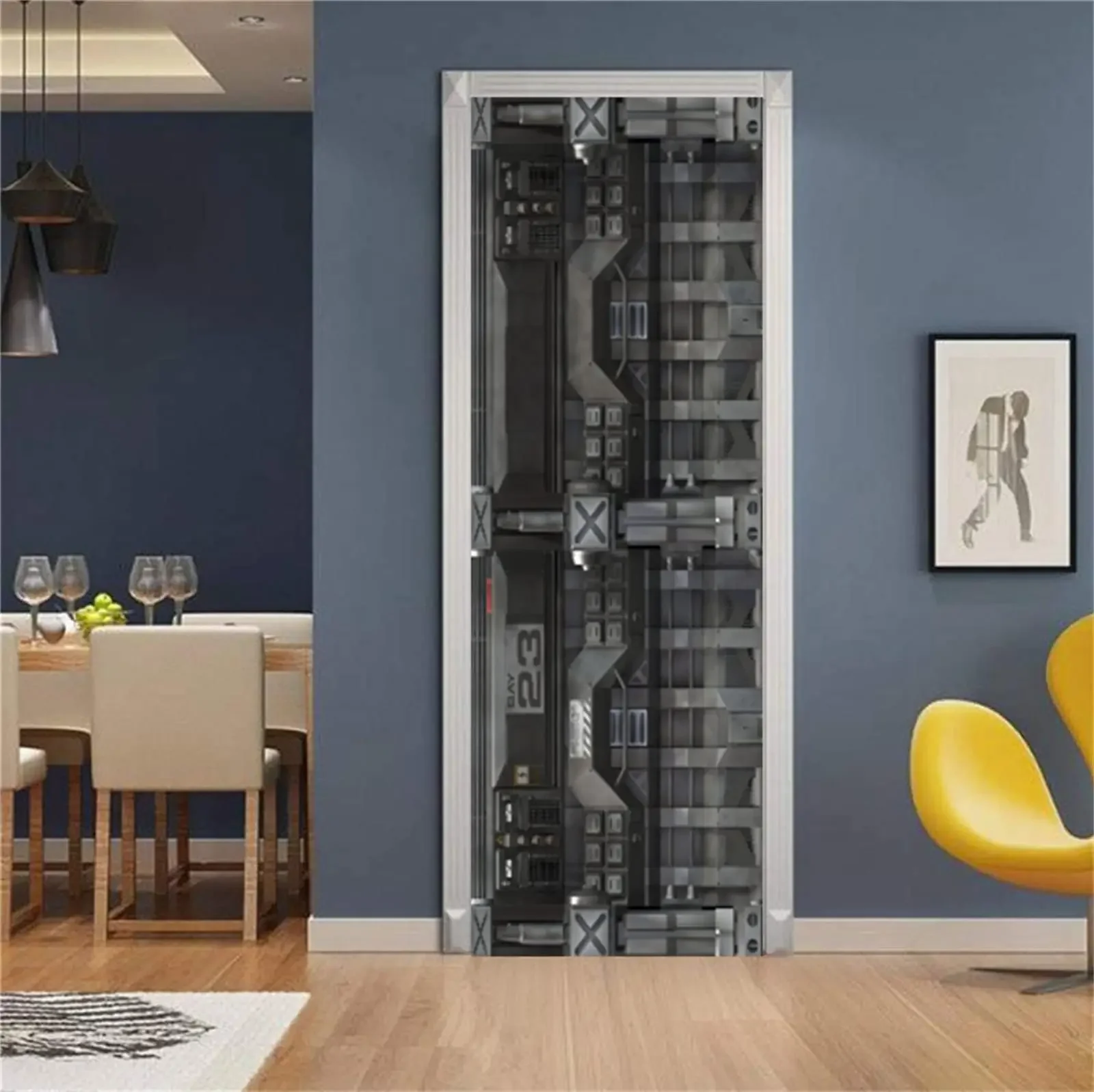 D Elevator Buttons Panel with Brushed Metal Texture Background Door ...