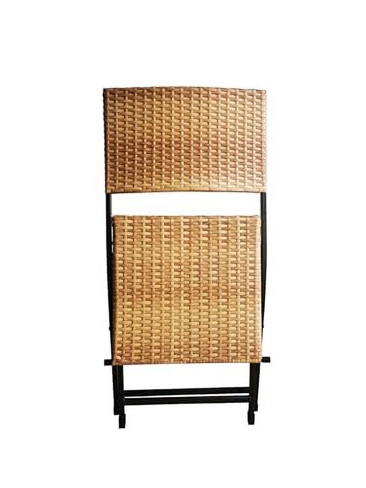 D&F Design Klara 3pc Modern Rattan Patio Bistro Set with Folding Table ...
