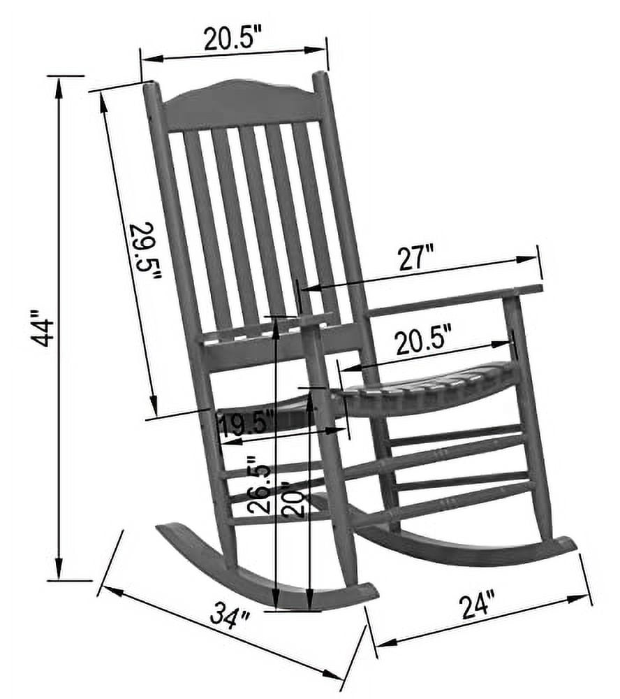 D&F Design Outdoor Rocking Rocker, Wood Rocking Chair with High Back ...