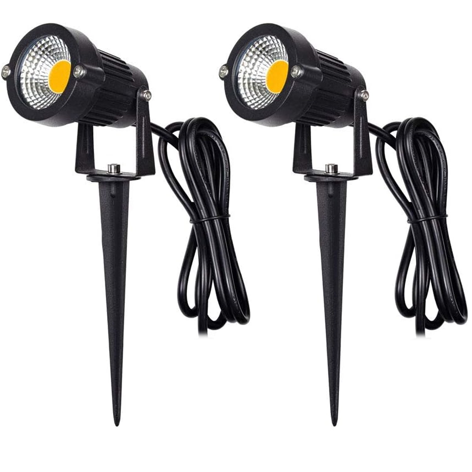D.FAMILY 2-Pack 5W Outdoor LED Spotlights, Waterproof Landscape Lights ...