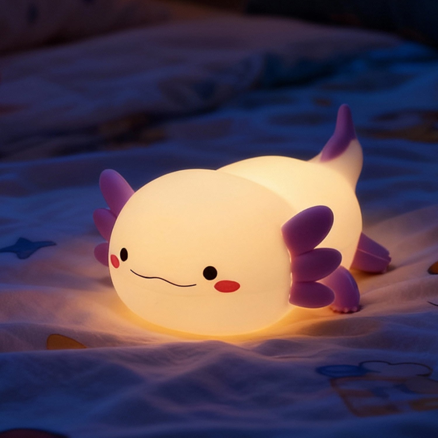 D.FAMILY Joyful Duck Night Light - Gentle Glow Bedside Lamp with Touch ...