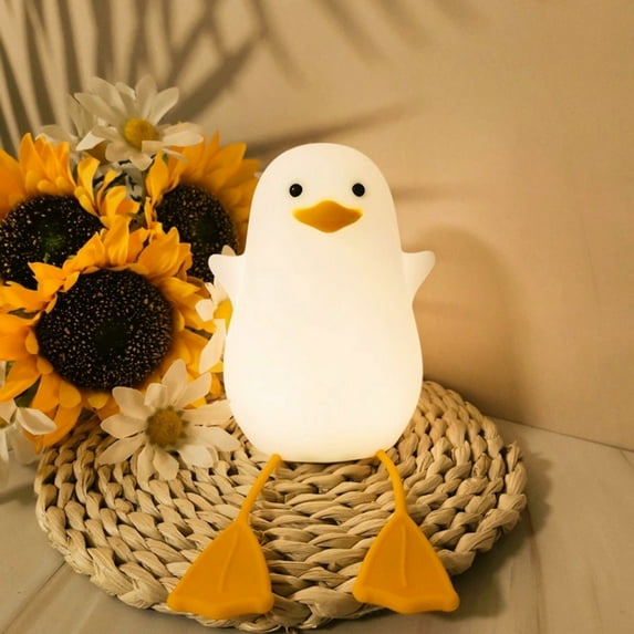 D.FAMILY Joyful Duck Night Light - Gentle Glow Bedside Lamp with Touch ...