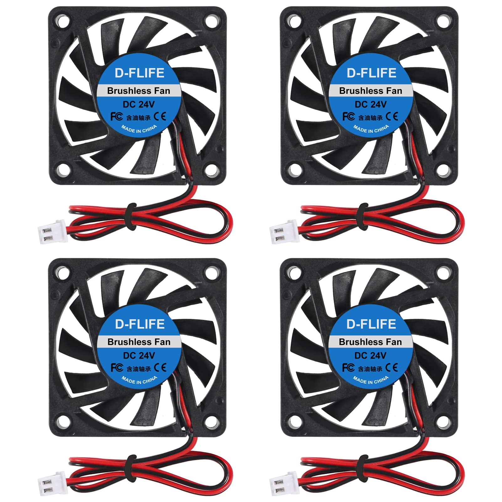D-FLIFE 4pcs 24V 60150 SSF20 Fan USB Brushless Cooling Fan 60mm x 10mm USB Fan 24V DC Brushless ...
