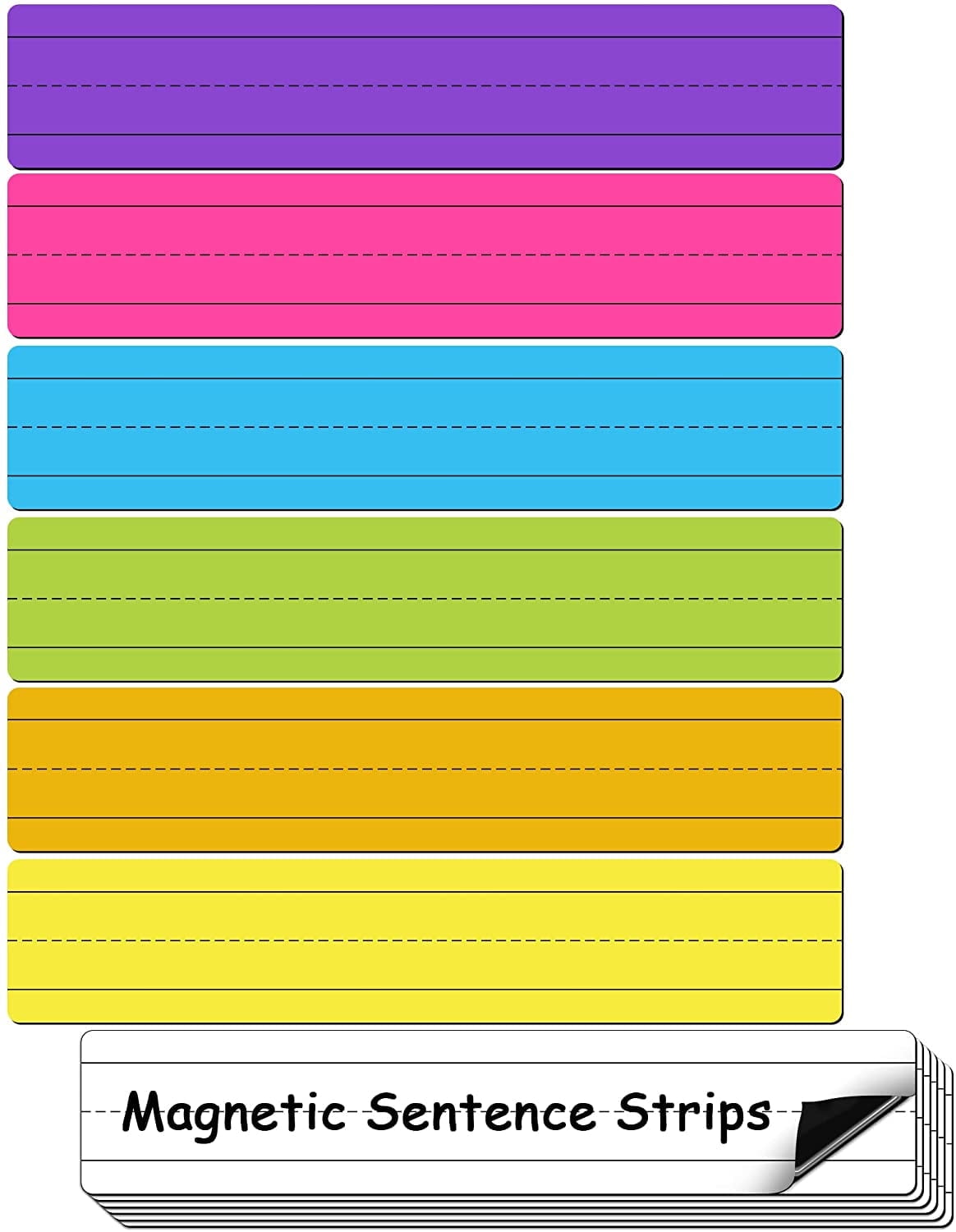 D-FantiX Magnetic Dry Erase Sentence Strips, 12 Pack for Classroom Use ...