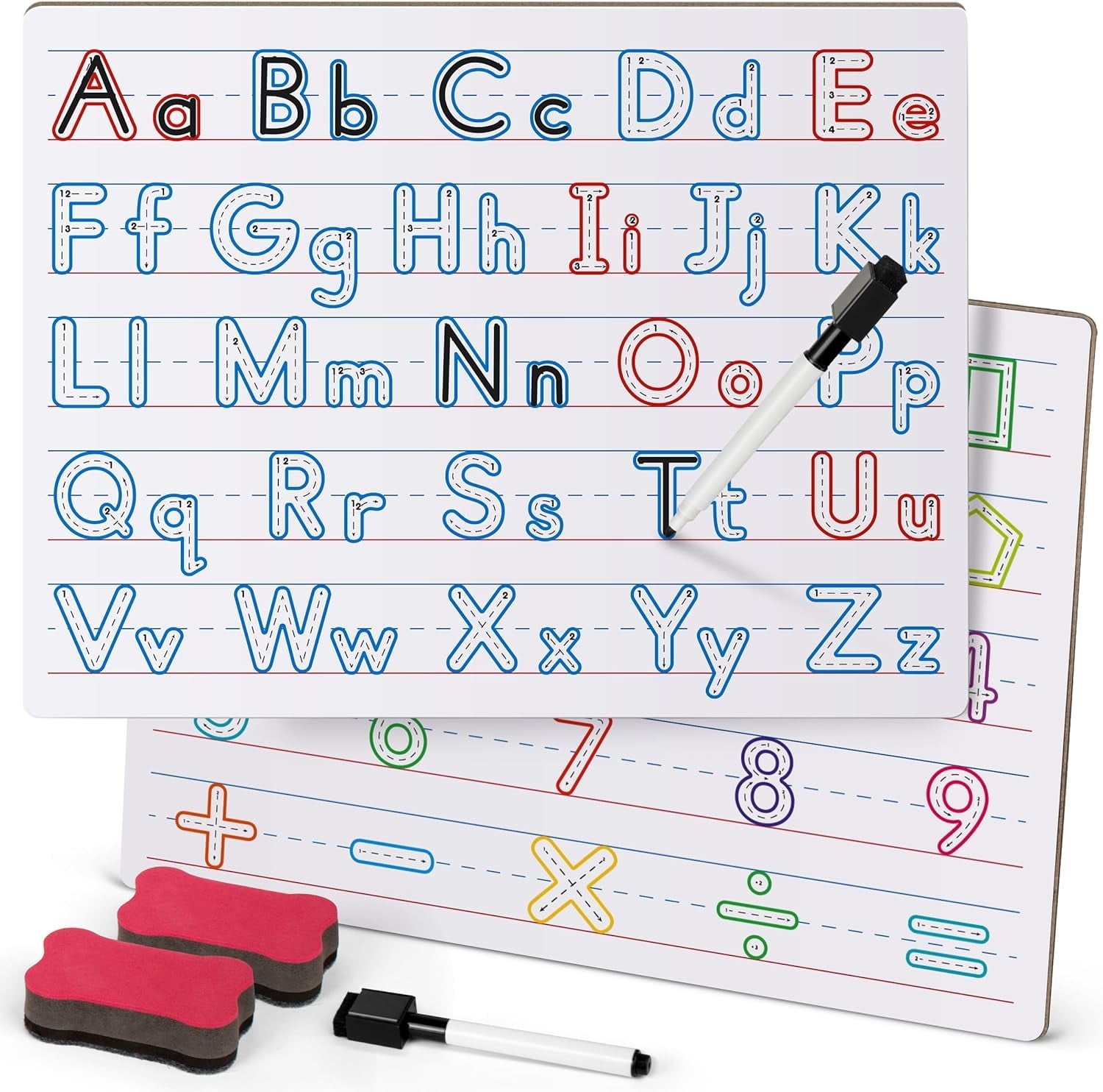 D-FantiX Alphabet Tracing Board, Double-Sided Dry Erase 9x12 inch, for ...